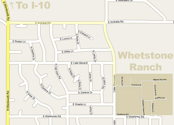 Whetstone Ranch Neighborhood in Vail Arizona - Maps and Information